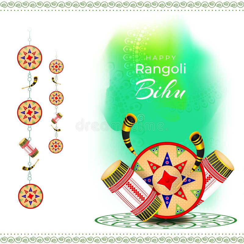 Vector Illustration of Happy Bihu. Stock Vector - Illustration of ...