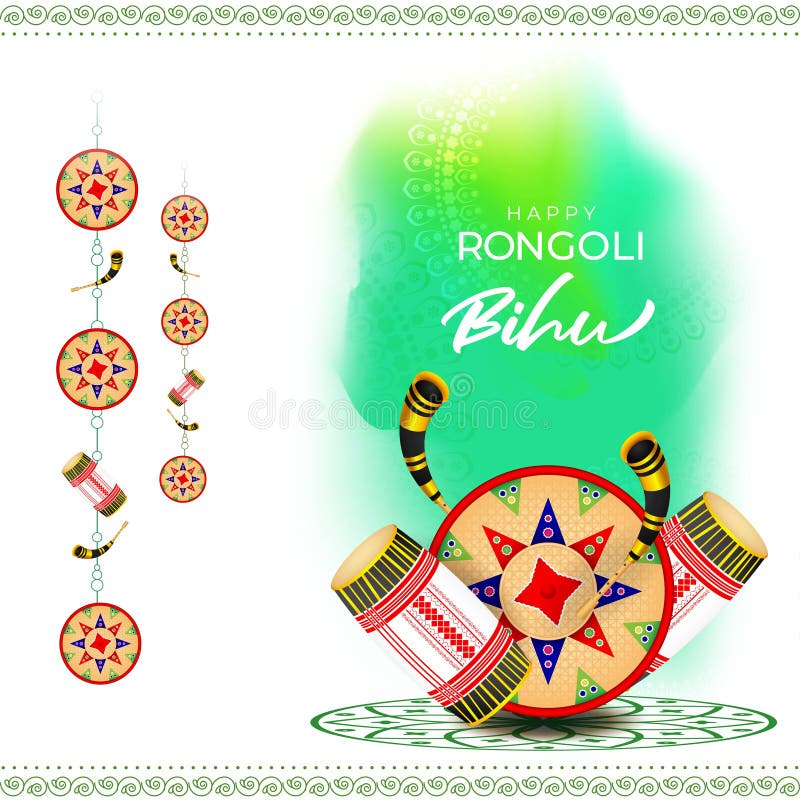 Vector Illustration of Happy Bihu. Stock Vector - Illustration of ...