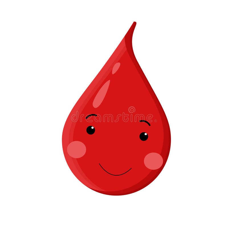 Cute Red Drop of Blood. Character for Poster about Health Stock ...