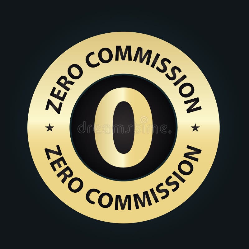 Zero Commission Golden Vector Icon Stock Vector - Illustration of offer ...