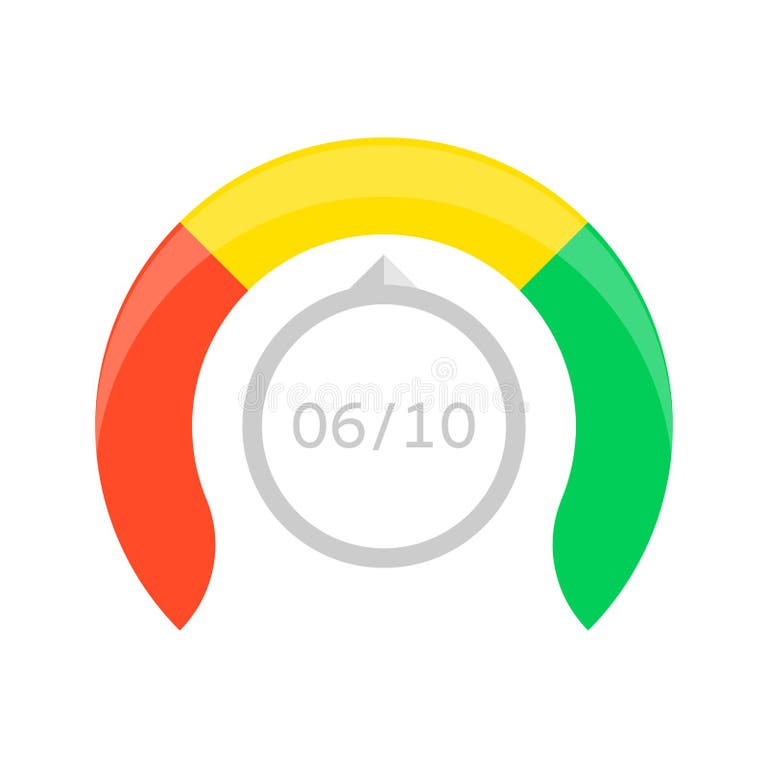 Performance Gauge Measurement Dial Icon with Rank Numbers, Dashboard ...