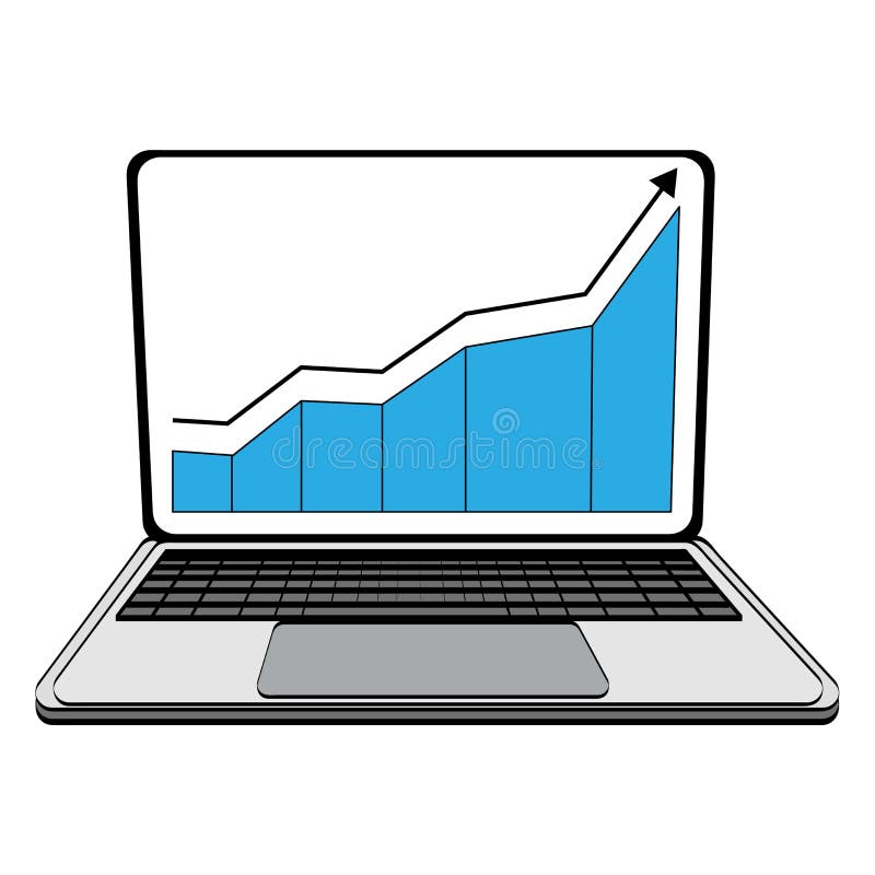 Laptop Computer Chart Graphs Screen Stock Illustrations – 717 Laptop ...
