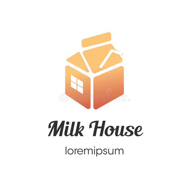 Milk House Logo, Icon, or Symbol Template Design Stock Illustration ...