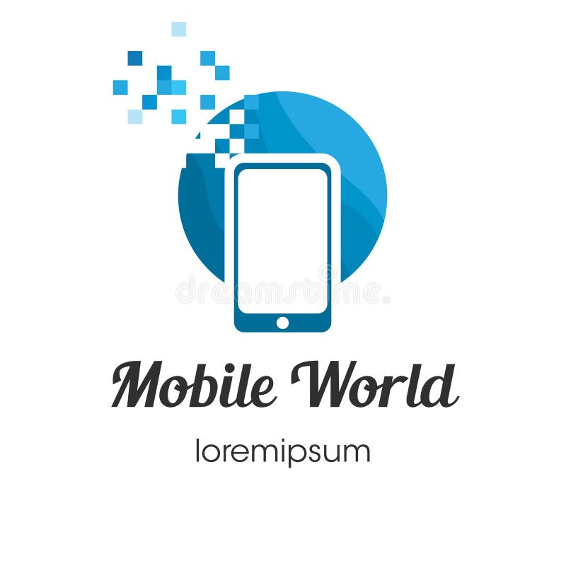 Mobile World Logo, Icon, or Symbol Template Design Stock Illustration ...