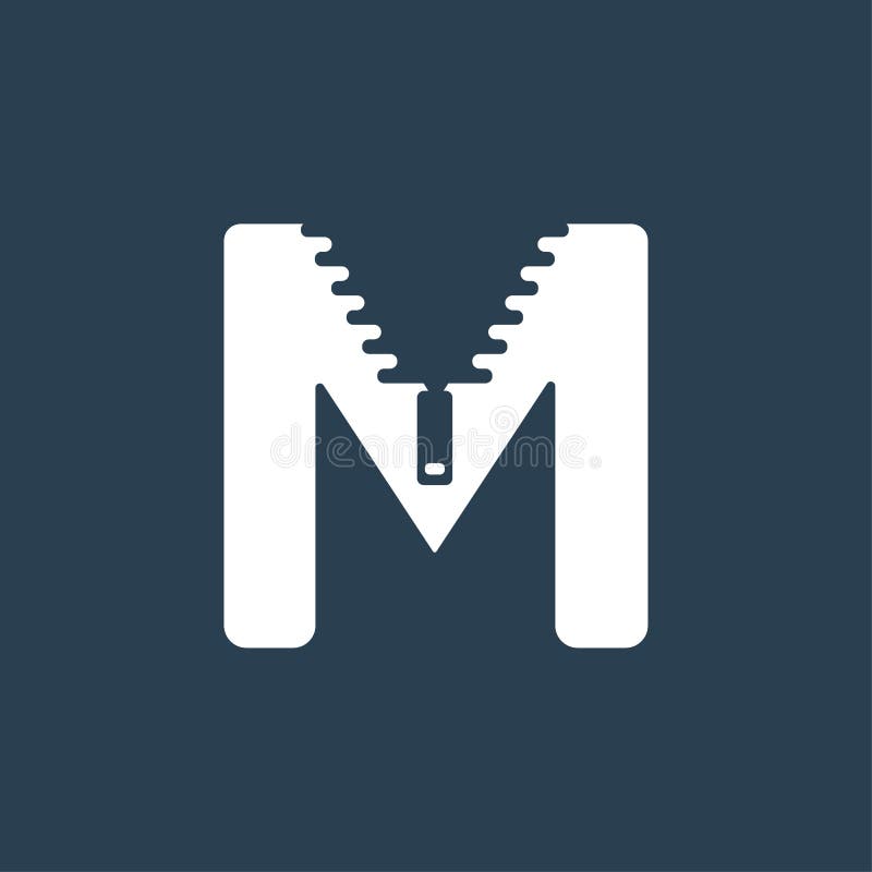 Letter M Zipper Style Logo, Icon, or Symbol Template Design Stock ...