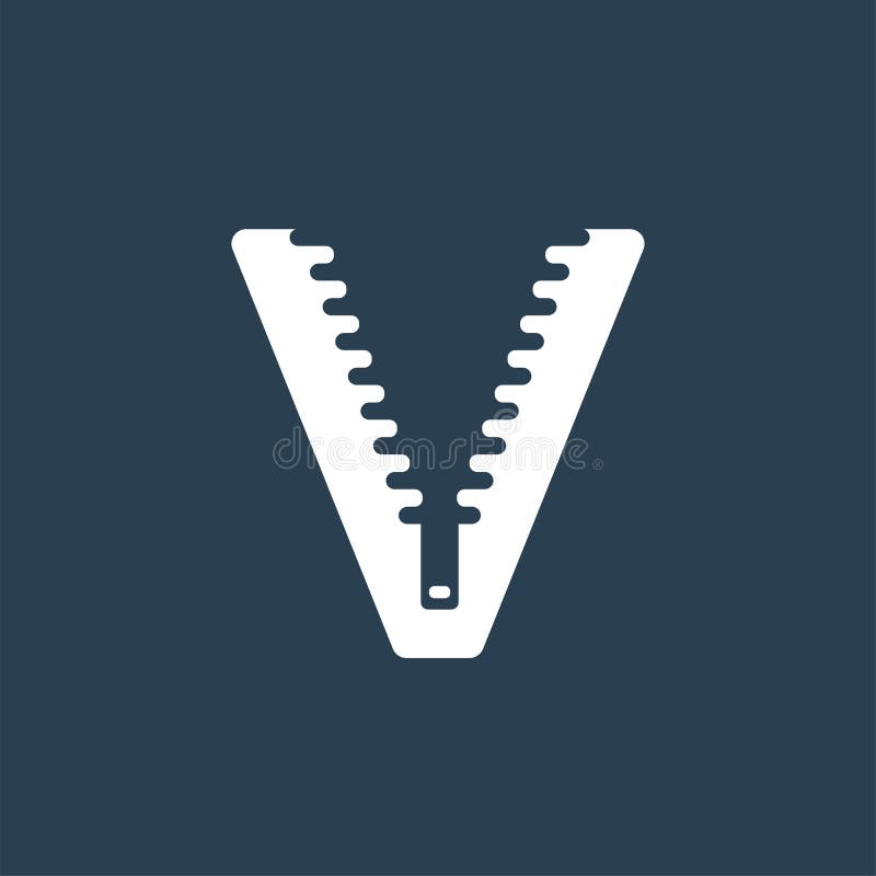 Letter V Zipper Style Logo, Icon, or Symbol Template Design Stock ...