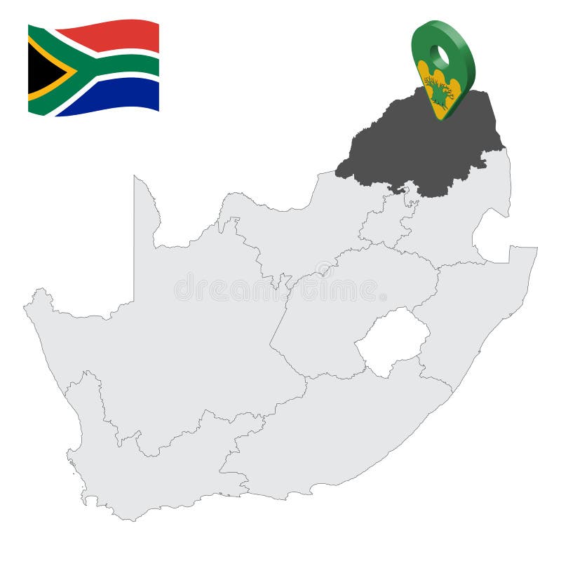 Location Limpopo Province on Map South Africa. 3d Location Sign Similar ...
