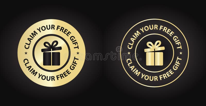 Claim Your Free Gift Icon, Premium Golden Icon, Stock Vector ...