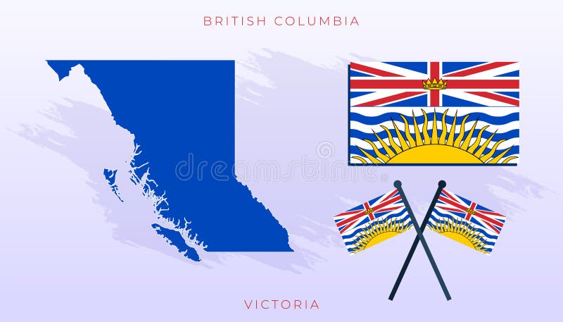 Vector Flag of British Columbia Map, British Columbia Map, Illustration ...