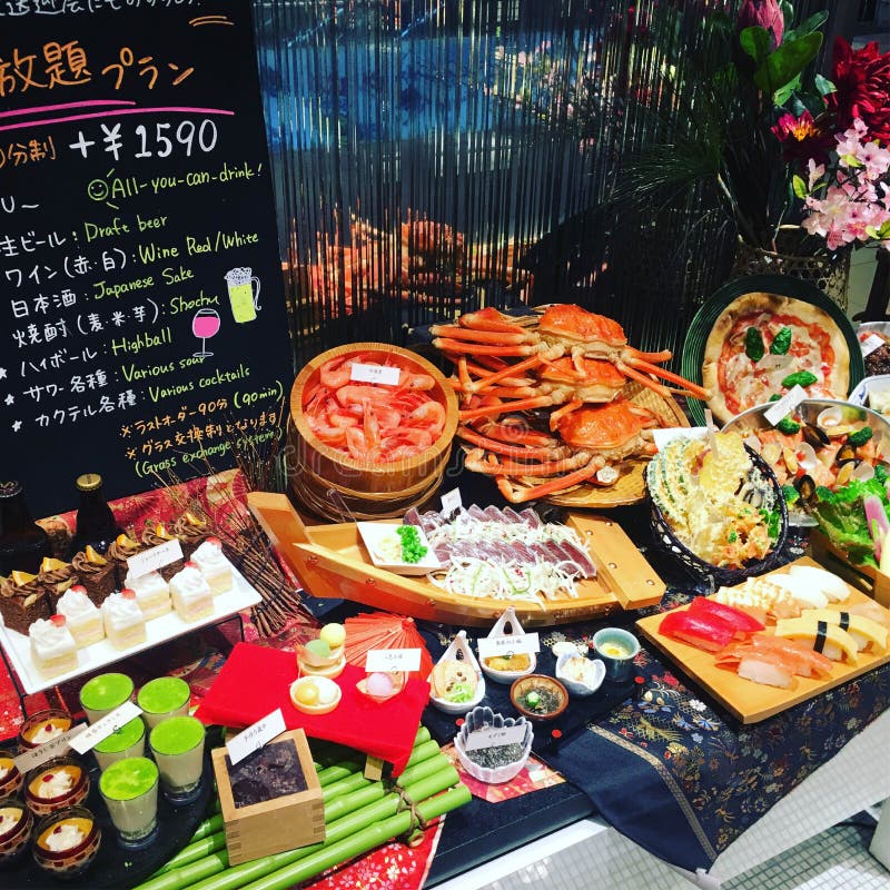 Japan sea foods restaurant stock photo. Image of healthy - 207240188