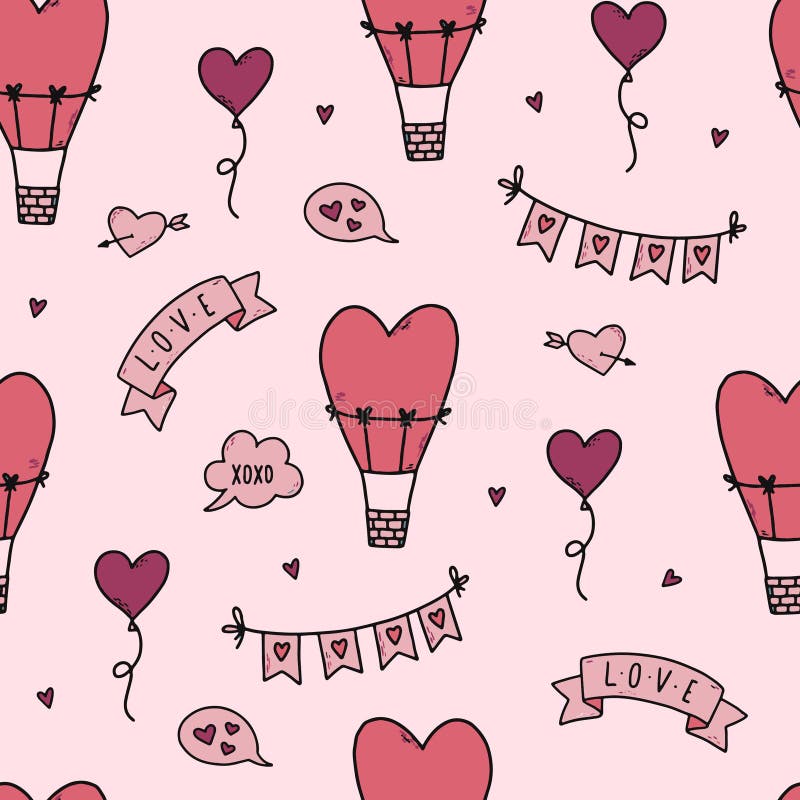 Seamless Pattern for Valentine`s Day Prints Stock Vector - Illustration ...