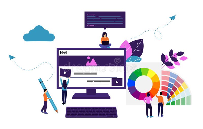 Web Page Design and Site Development. Small People are Working on ...