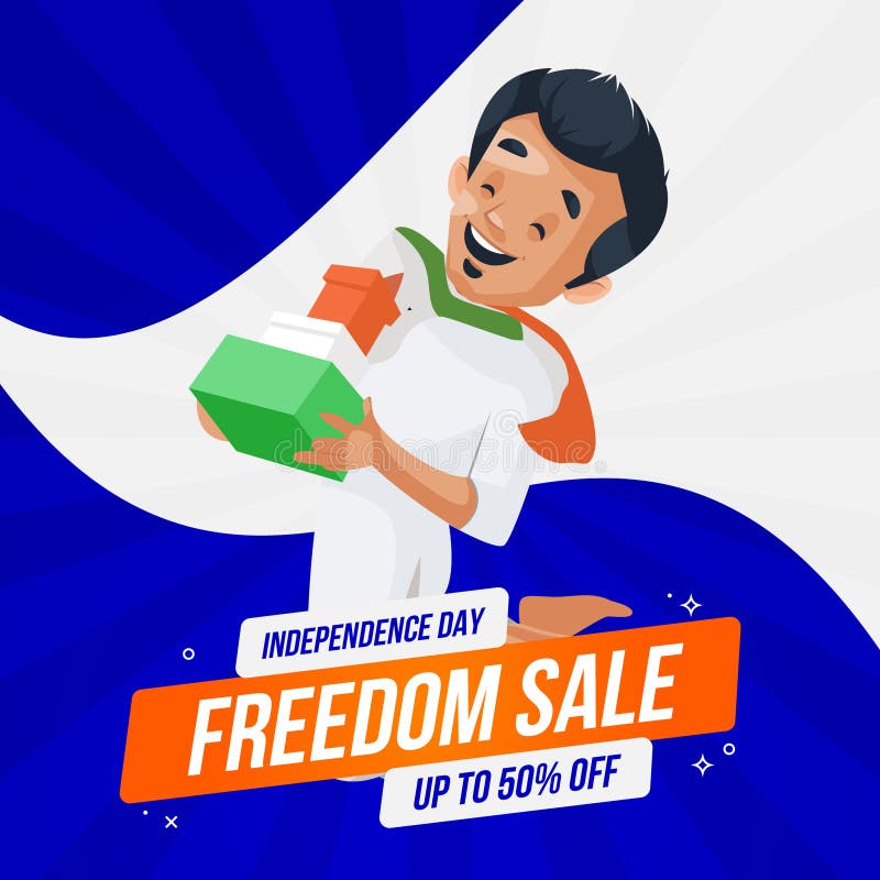 Freedom Sale Banner Design Template Stock Vector - Illustration of ...