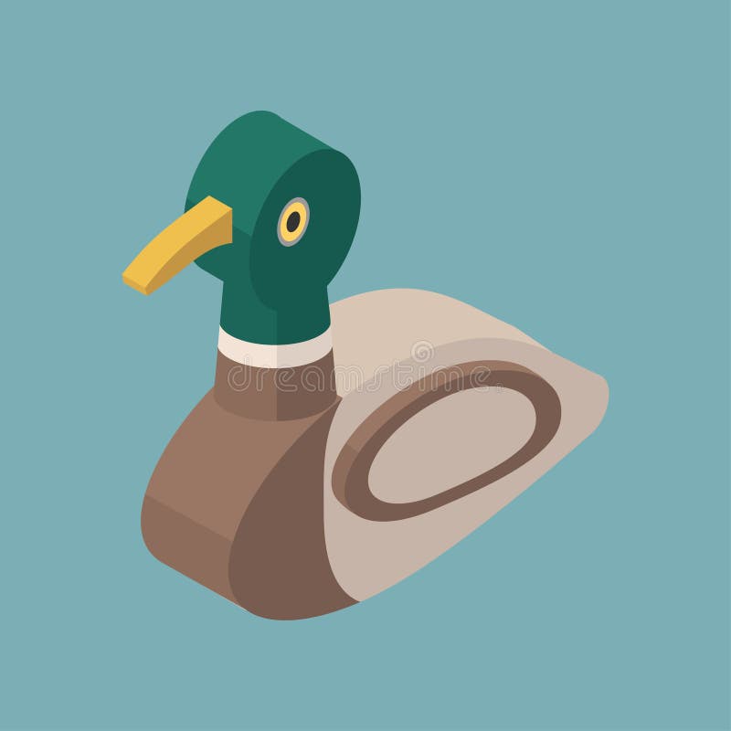Duck Isometric Icon - Vector Illustration Stock Vector - Illustration ...