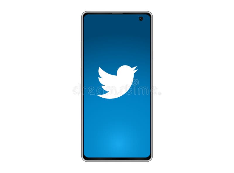 Twitter Logo on a Phone Screen, Vector Illustration Editorial Stock ...