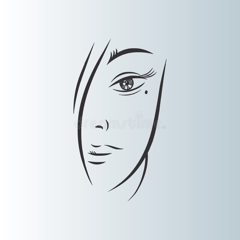 Women Half Drawing Stock Illustrations – 451 Women Half Drawing Stock ...