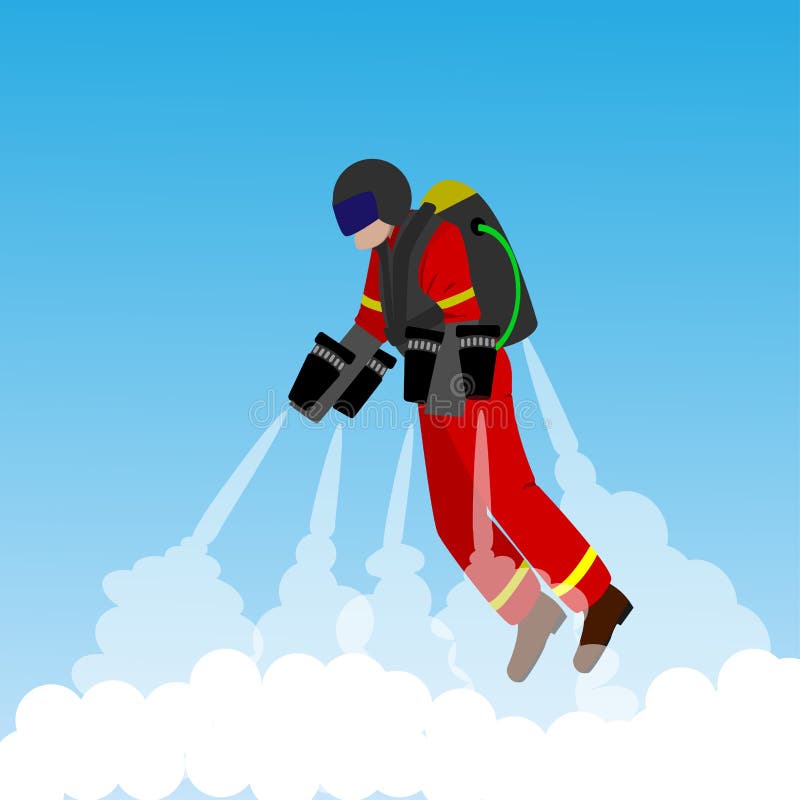 The Rescuer Flies To the Rescue in a Flying Suit with a Jet Engine ...