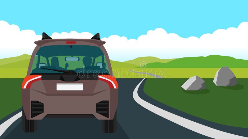 Cartoon Car Driving Away