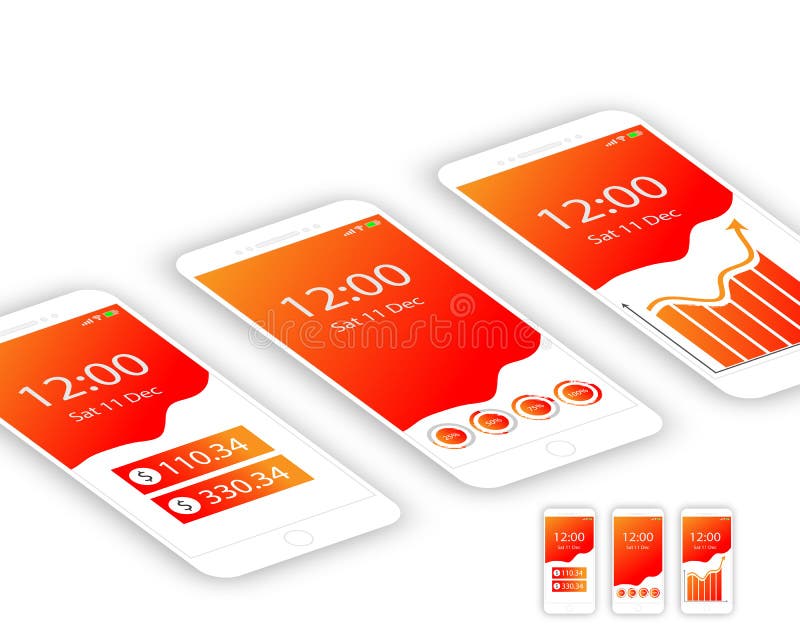 Mobile Mockup Screen Design for App Android App Mock-ups Stock Vector ...