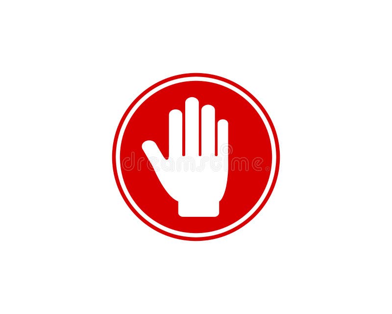 Red Hand Stop Sign - Hand Stop Icon - Security Stop Symbol Prohibited ...