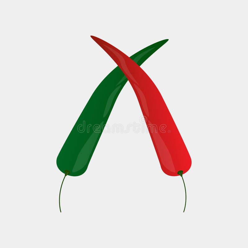 Green and Red Long Peppers Food Abstract Vector Illustration Stock ...