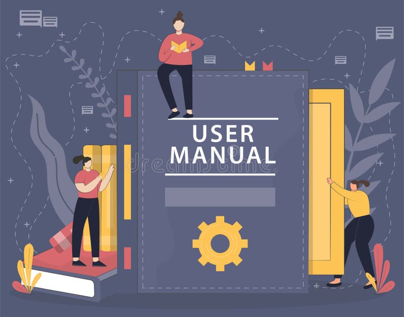 Manual Book Flat Design Style Vector Illustration Concept. Stock Vector ...