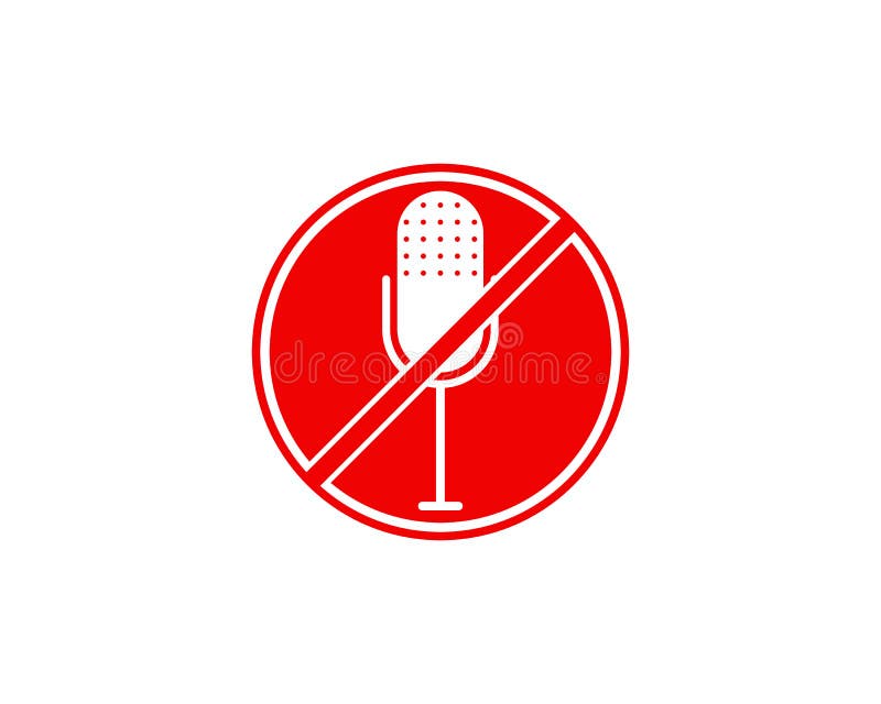 No Microphone Prohibited Mic Off Sound Icon Symbol Flat Vector Design ...