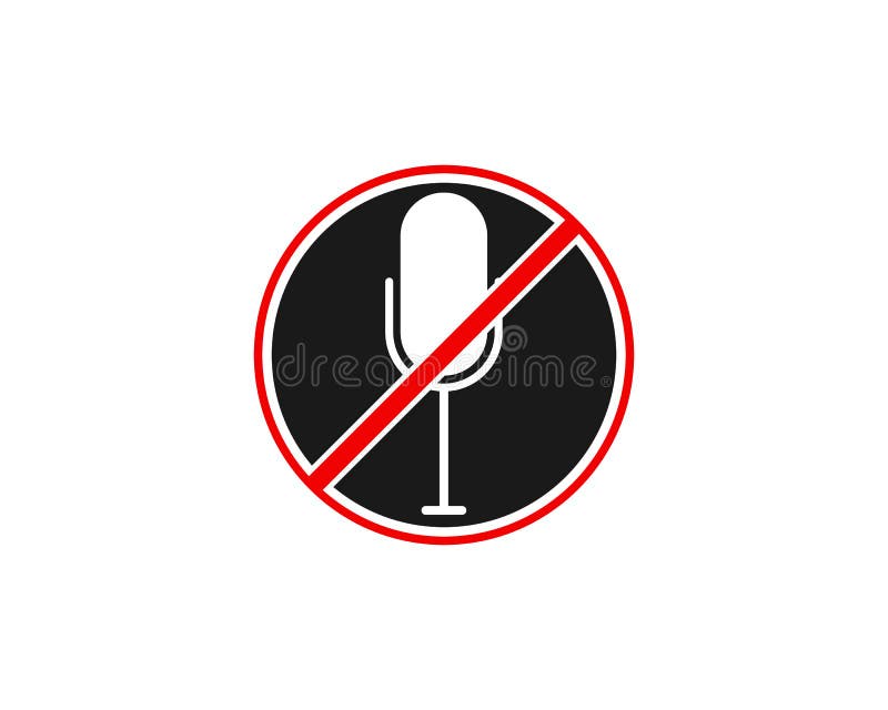 No Microphone Prohibited Mic Off Sound Icon Symbol Flat Vector Design ...