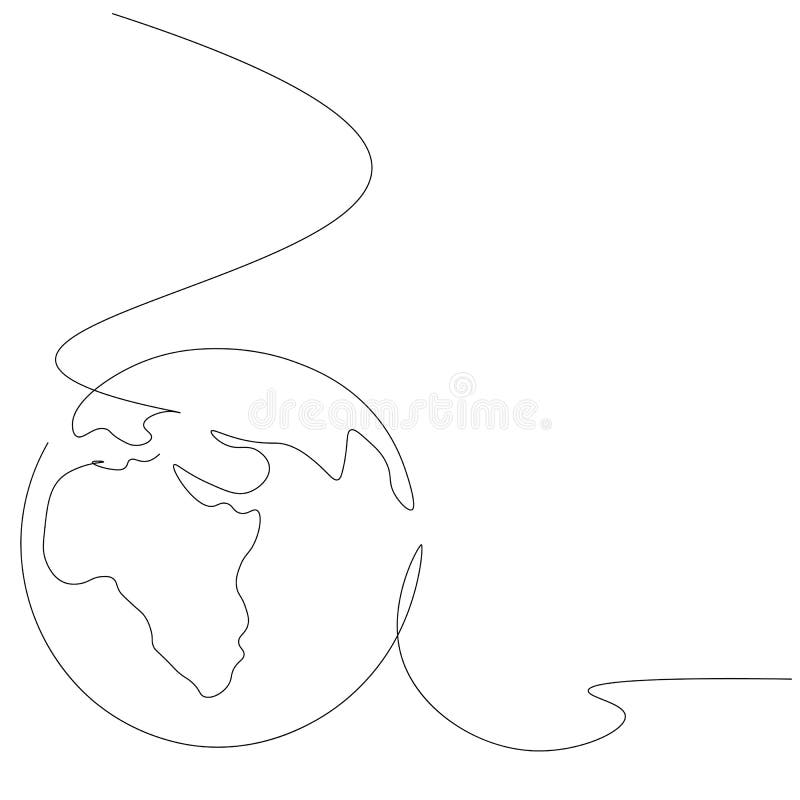 World Map Outline, Eart Day Concept Vector Illustration Stock Vector ...