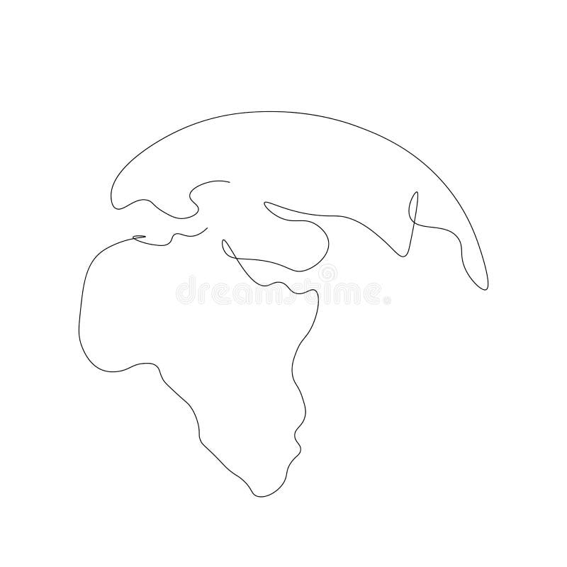 World Map Outline, Eart Day Concept Vector Illustration Stock Vector ...