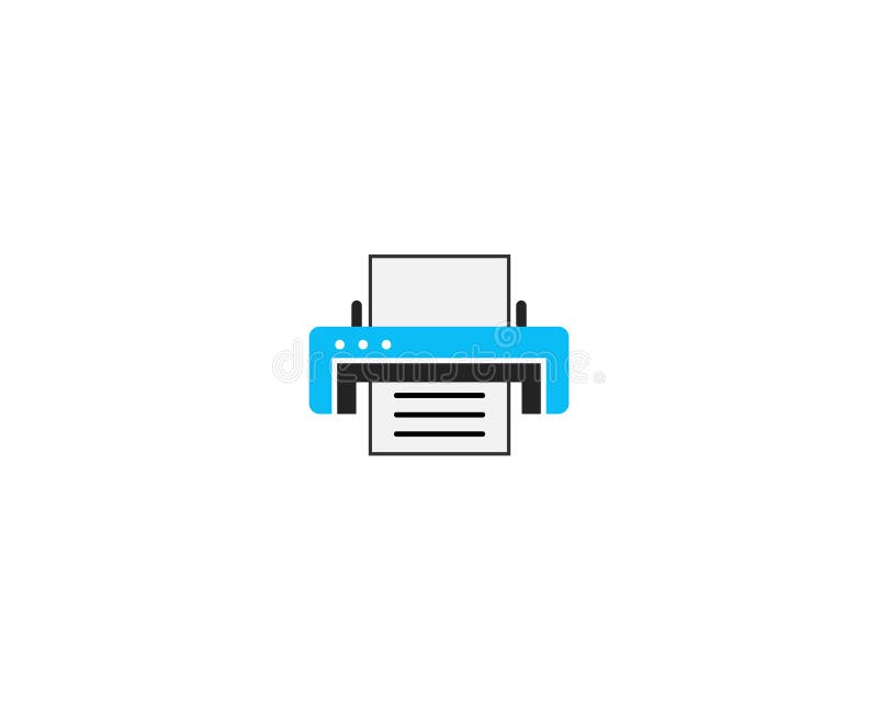 Vector Office Printer - Printing Machine Logo Icon - Organization ...