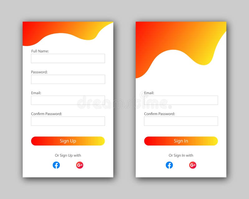 Vector Signup and Sign in Form Page Icon Editorial Stock Photo ...