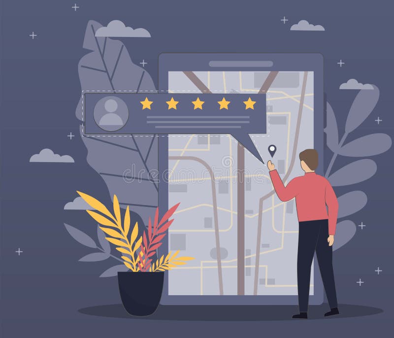 Flat Design Style Location Rating Vector Illustration. Stock Vector ...