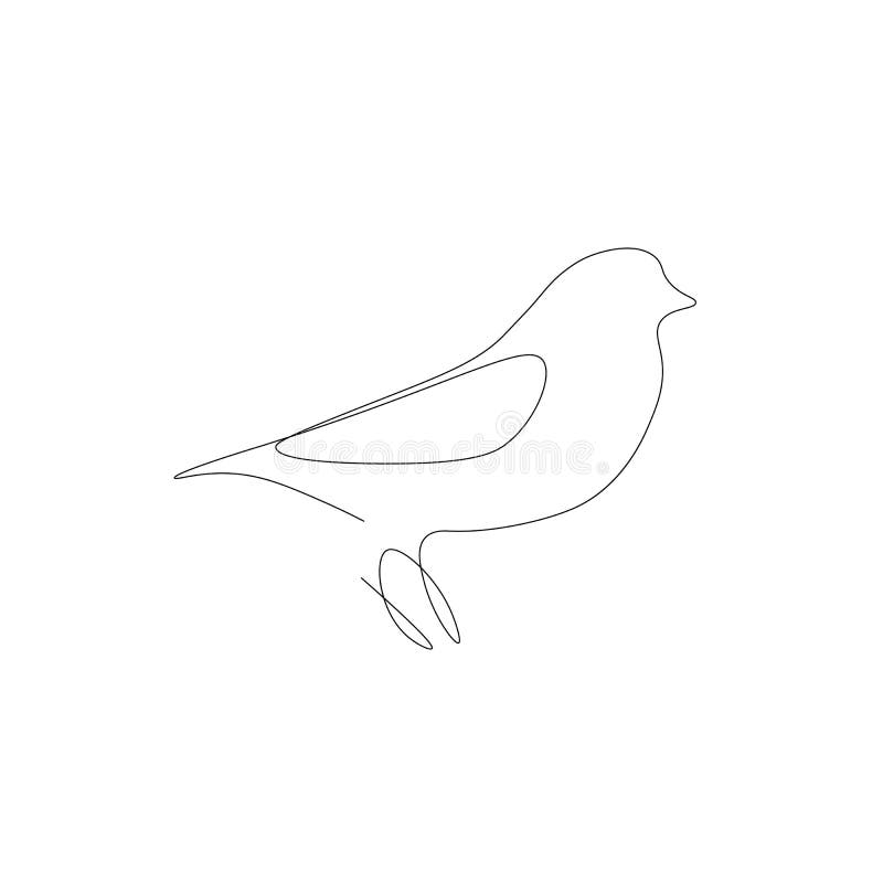Bird Line Drawing Vector Illustration Stock Vector - Illustration of ...
