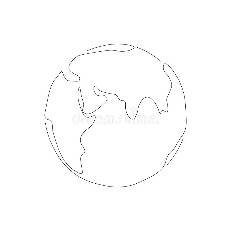 World Map Outline, Eart Day Concept Vector Illustration Stock Vector ...