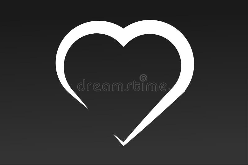 Beautiful White Heart Black Background Abstract Vector Stock Vector ...