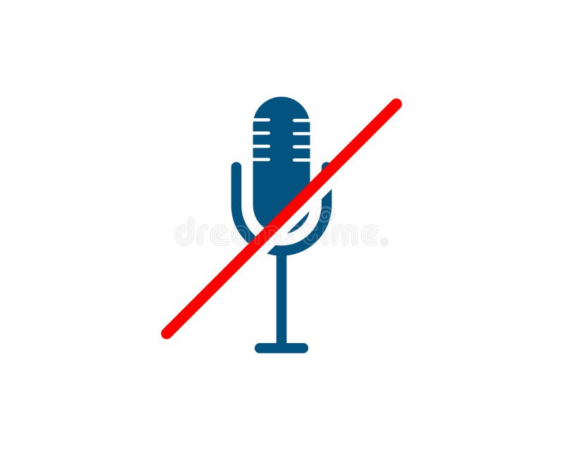 No Microphone Prohibited Mic Off Sound Icon Symbol Flat Vector Design ...