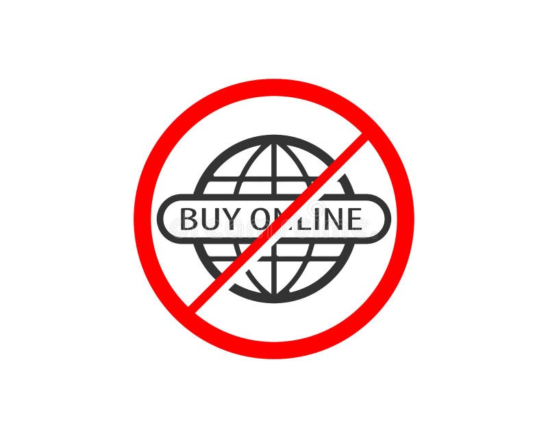 No Buy Online Icon Prohibited Online Purchase Sign Online Not Allowed ...