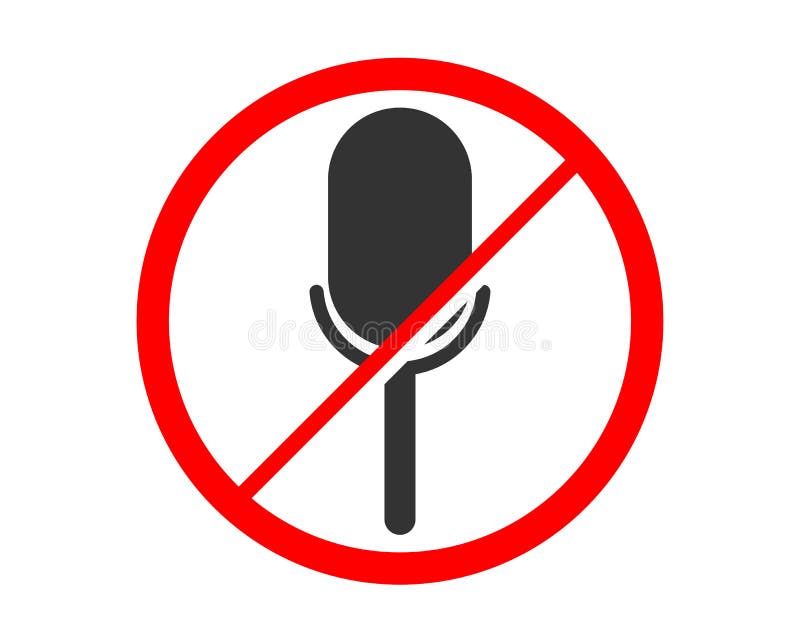 No Microphone Prohibited Mic Off Sound Icon Symbol Flat Vector Design ...