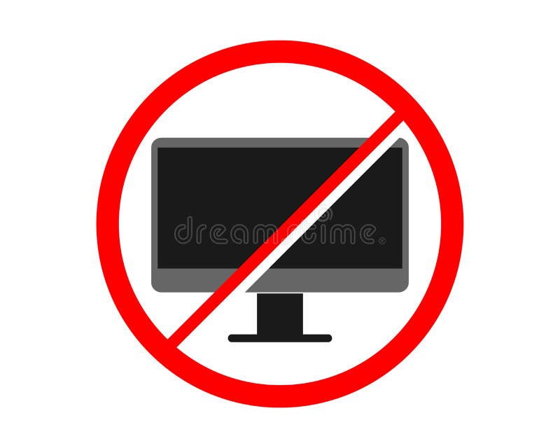 Vector No LCD Icon - Prohibited Display Icon - Turn Off TV Mock-up ...