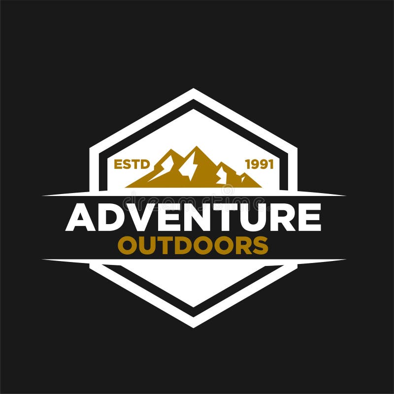 Badge Outdoors Black Logo Mountain Adventure Forest Vector Template ...