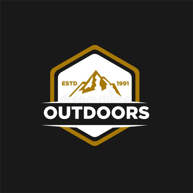 Badge Outdoors Black Logo Mountain Adventure Forest Vector Template ...
