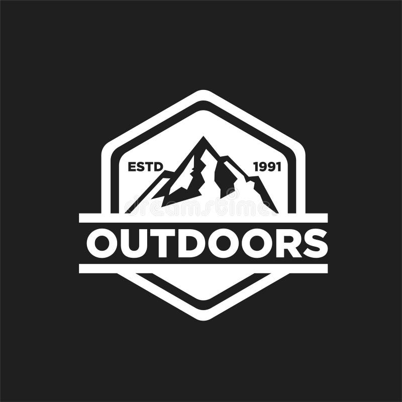 Badge Outdoors Black Logo Mountain Adventure Forest Vector Template ...
