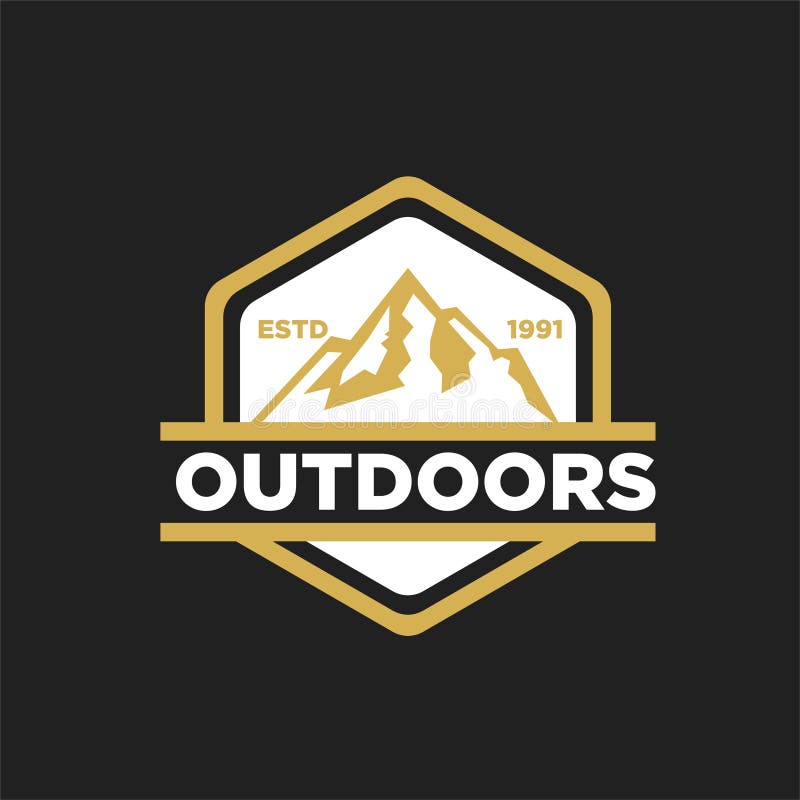 Badge Outdoors Black Logo Mountain Adventure Forest Vector Template ...