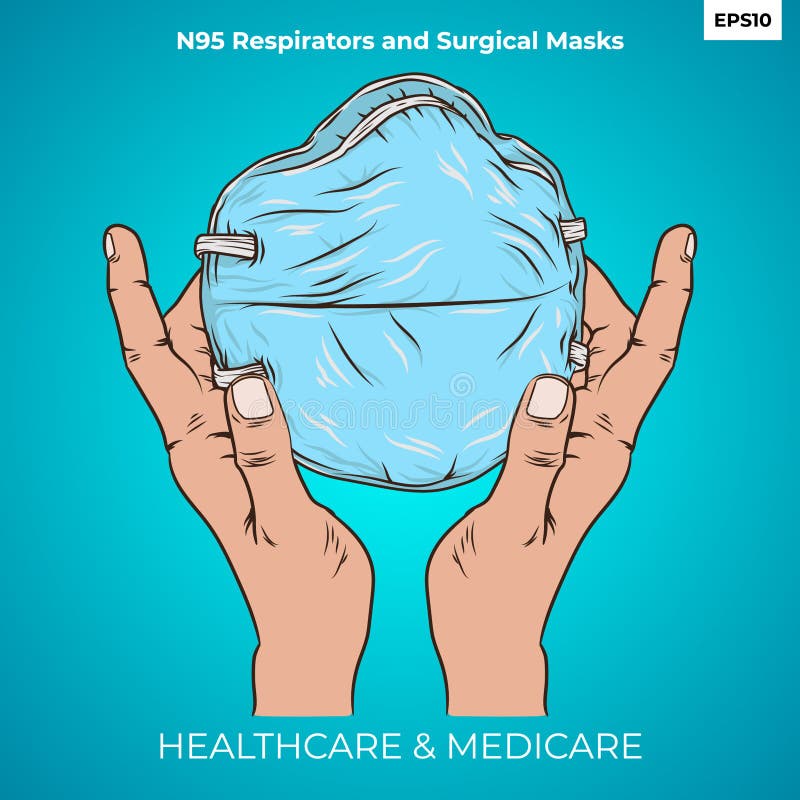 Face Mask Line Art Vector Template. Monochrome Stock Vector ...