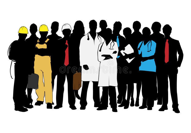 Silhouette of Workers Vector Template. Labour Day Element Stock Vector ...