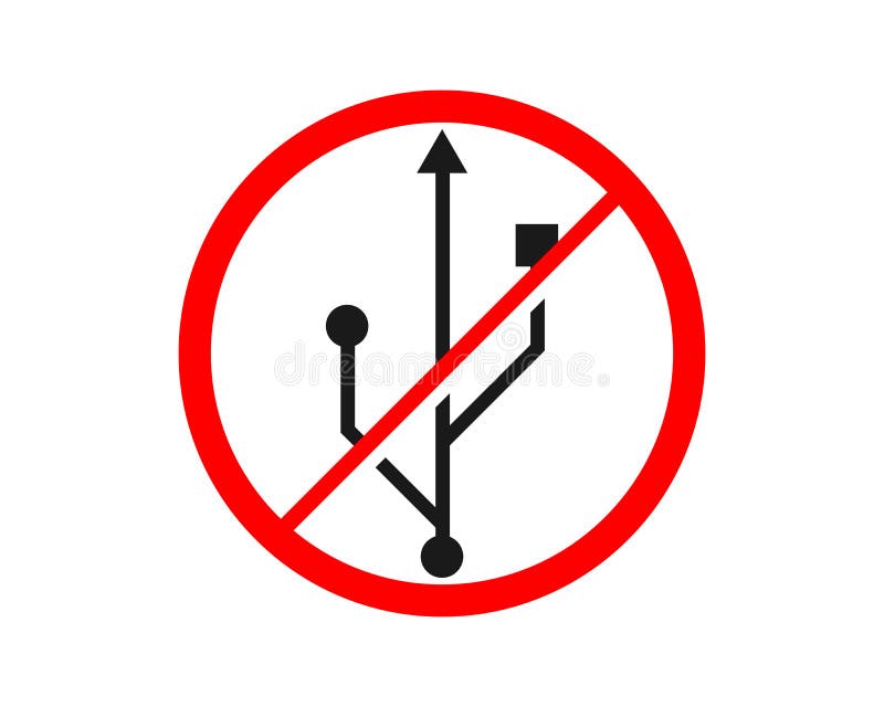 No Computer USB Driver No Cable Icon Symbol No Data Transmitting Sign ...