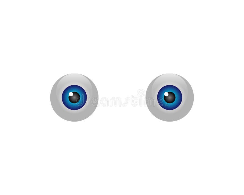 Cartoon Eyes Looking Straight Real Human Eyes Illustration Stock Vector ...
