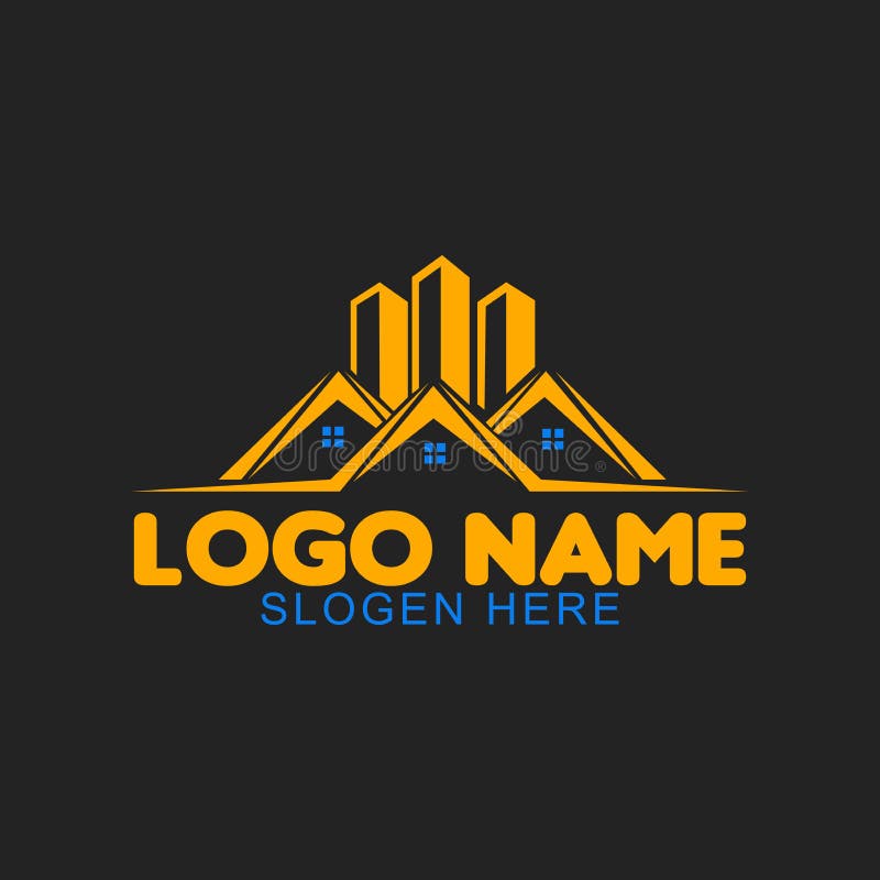 Construction Real State Gold Color Logo Abstract Vector Stock Vector ...