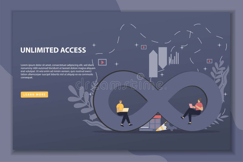 Flat Style Design Unlimited Access Concept Landing Page Stock Vector ...